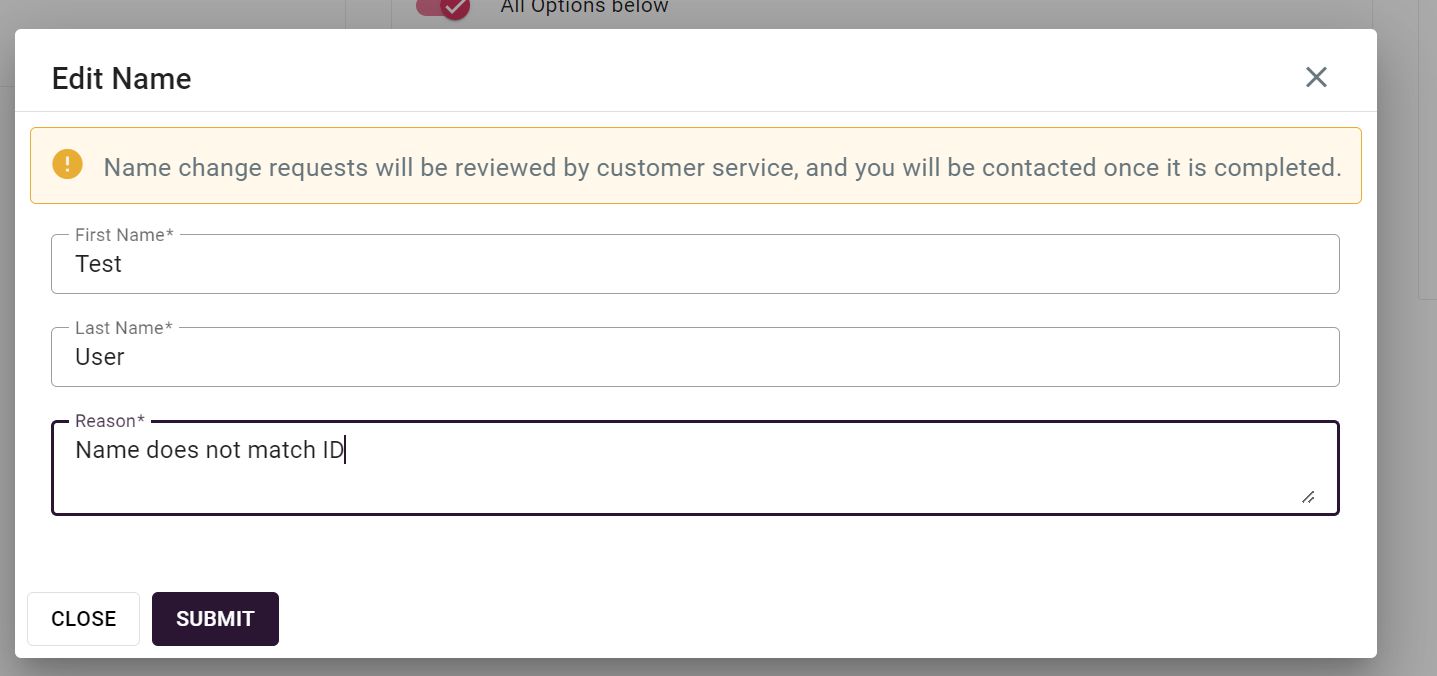 Requesting a Name Change